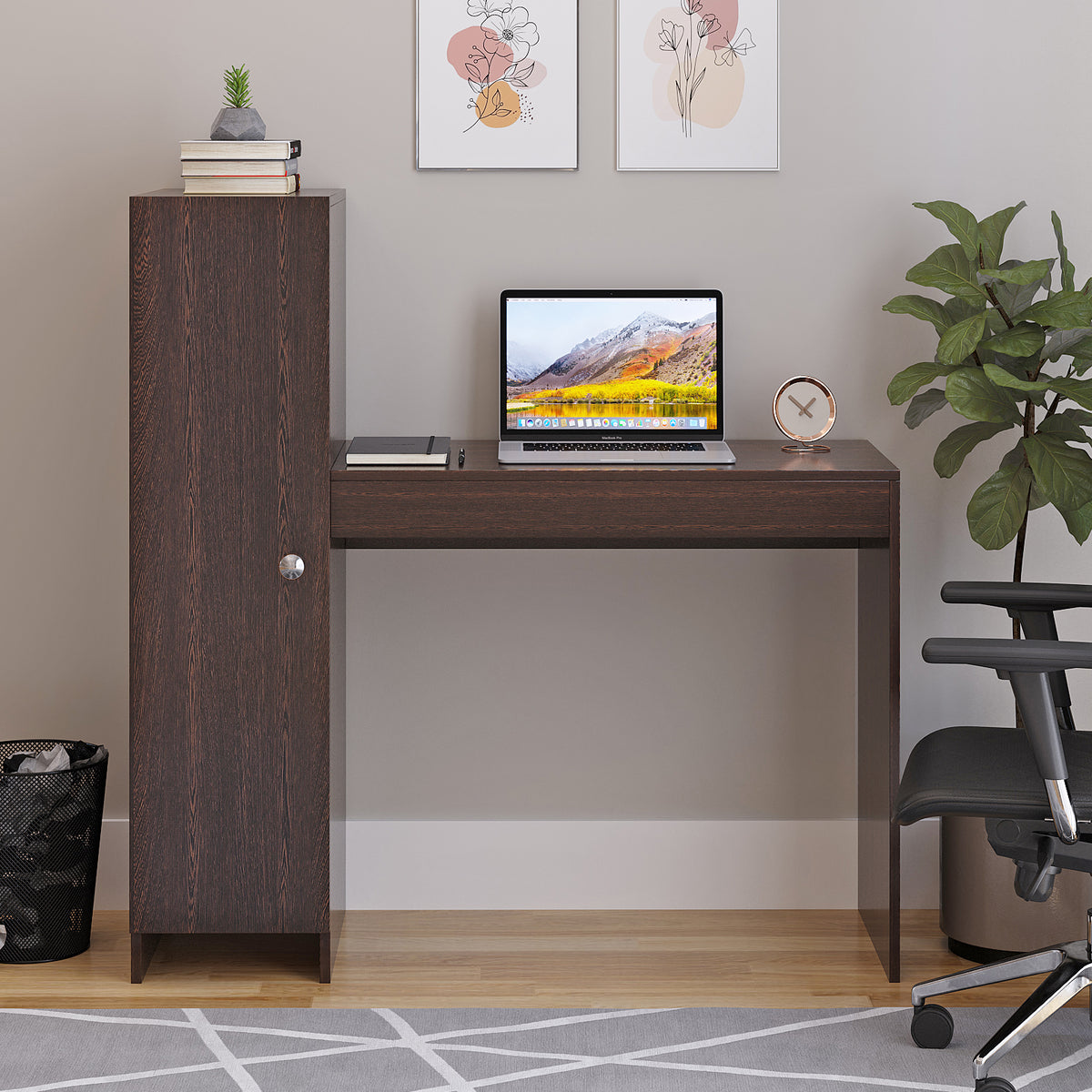 WOODWIDER Maria Wooden Study Table, Workstation, Computer, Laptop, WFH ...