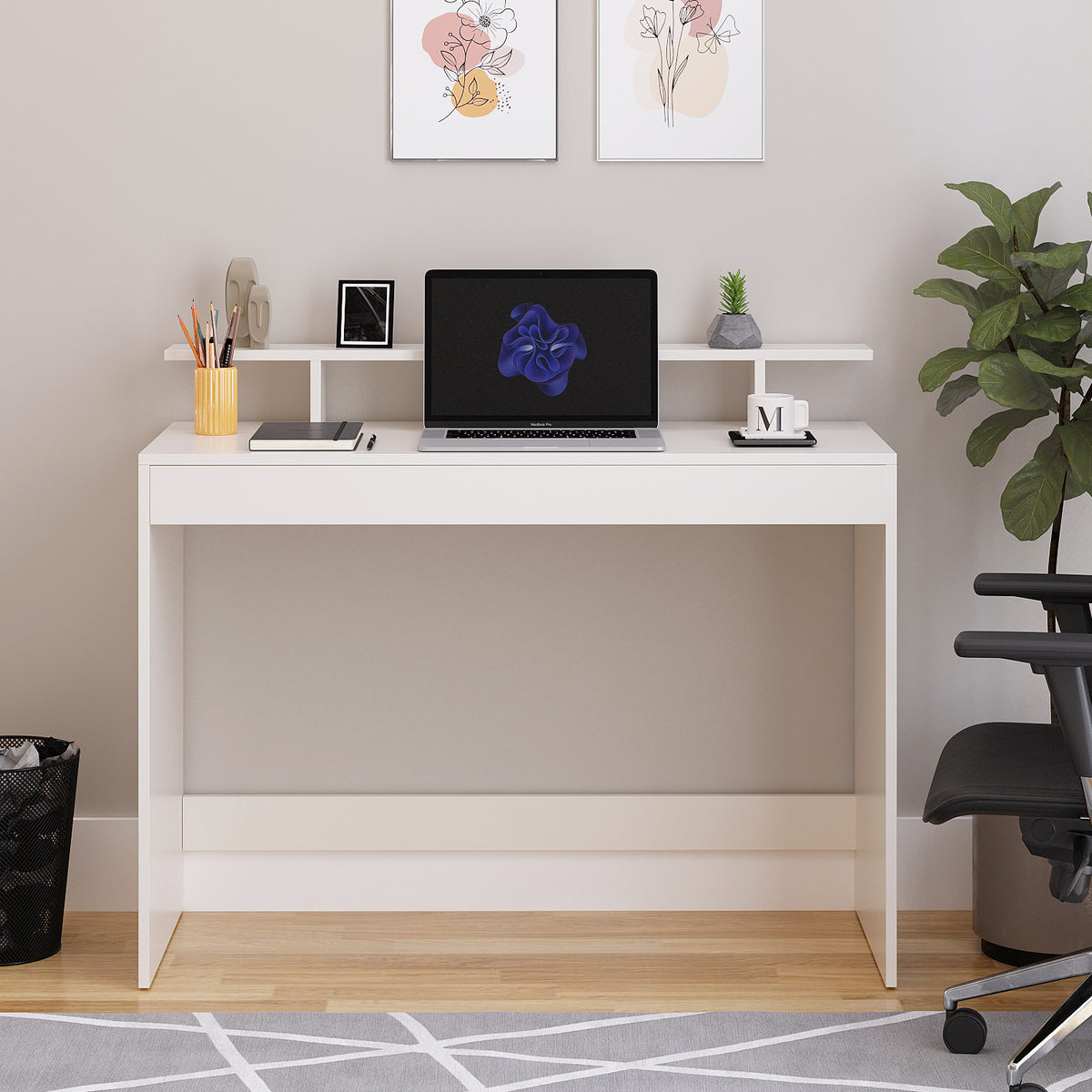 Woodwider Freya Wooden Study Table, Workstation, Computer, Laptop, WFH ...